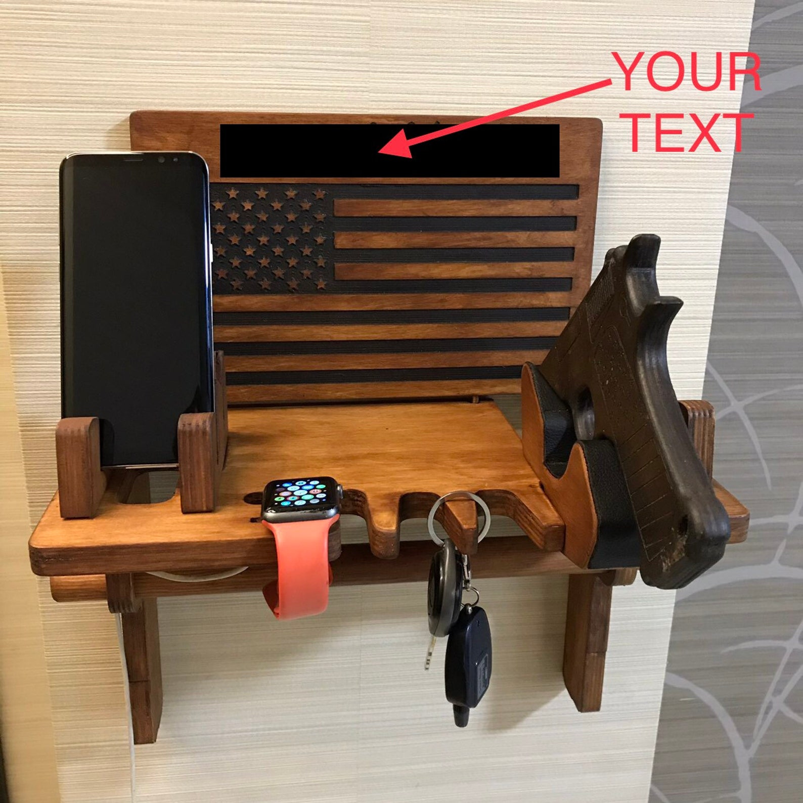 Floating Nightstand With Gun Rack and Coat Rack. Charging | Etsy