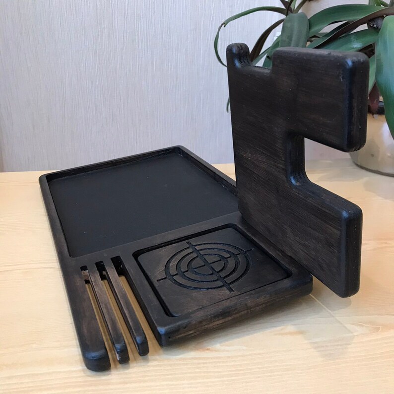 Mens Valet Tray Wood. Gun Storage With Iphone Stand. Gun - Etsy