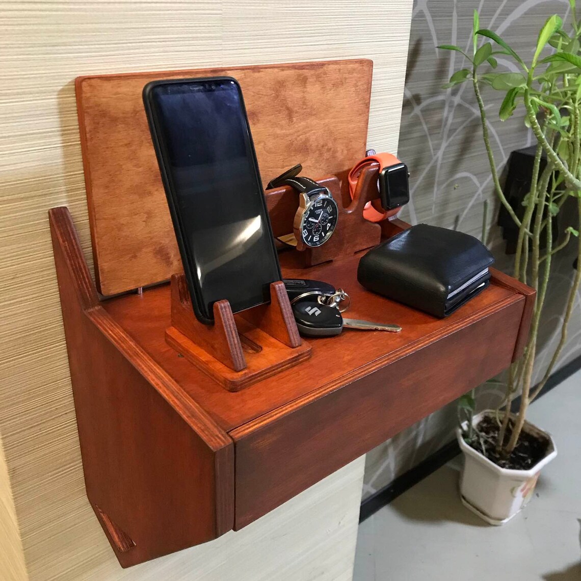 Compartimento secreto para armas. Estante de pared con cajón. - Etsy España