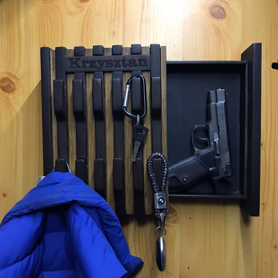 Gun Concealment Hidden Gun Storage Wooden Wall Coat Hanger - Etsy