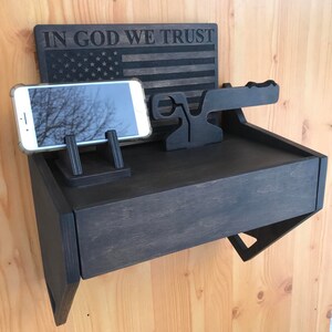 Hidden Gun Storage, Wall Mounted Gun Safe. Law Enforcement Gift, Gun ...