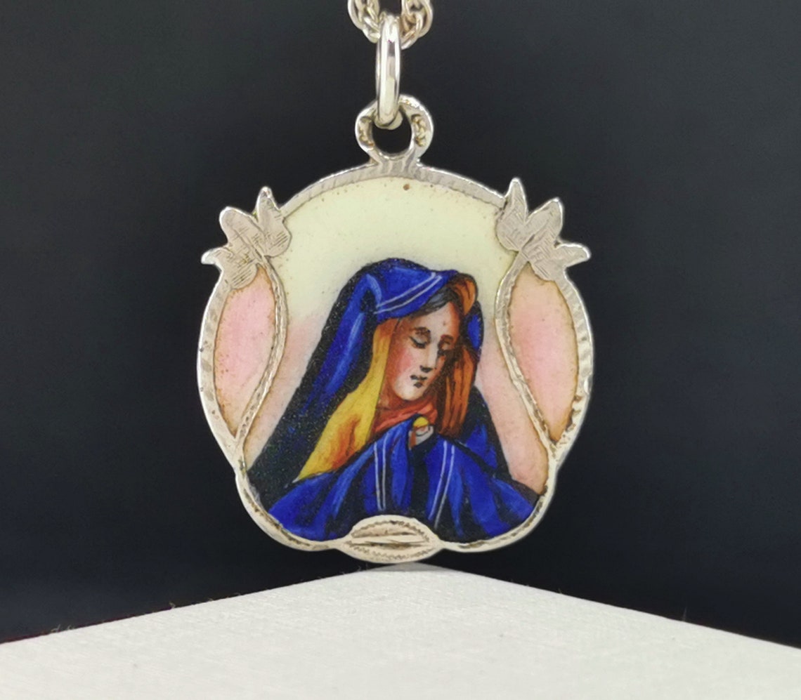 Vintage Virgin Mary Charm 23 Sterling Religious - Etsy