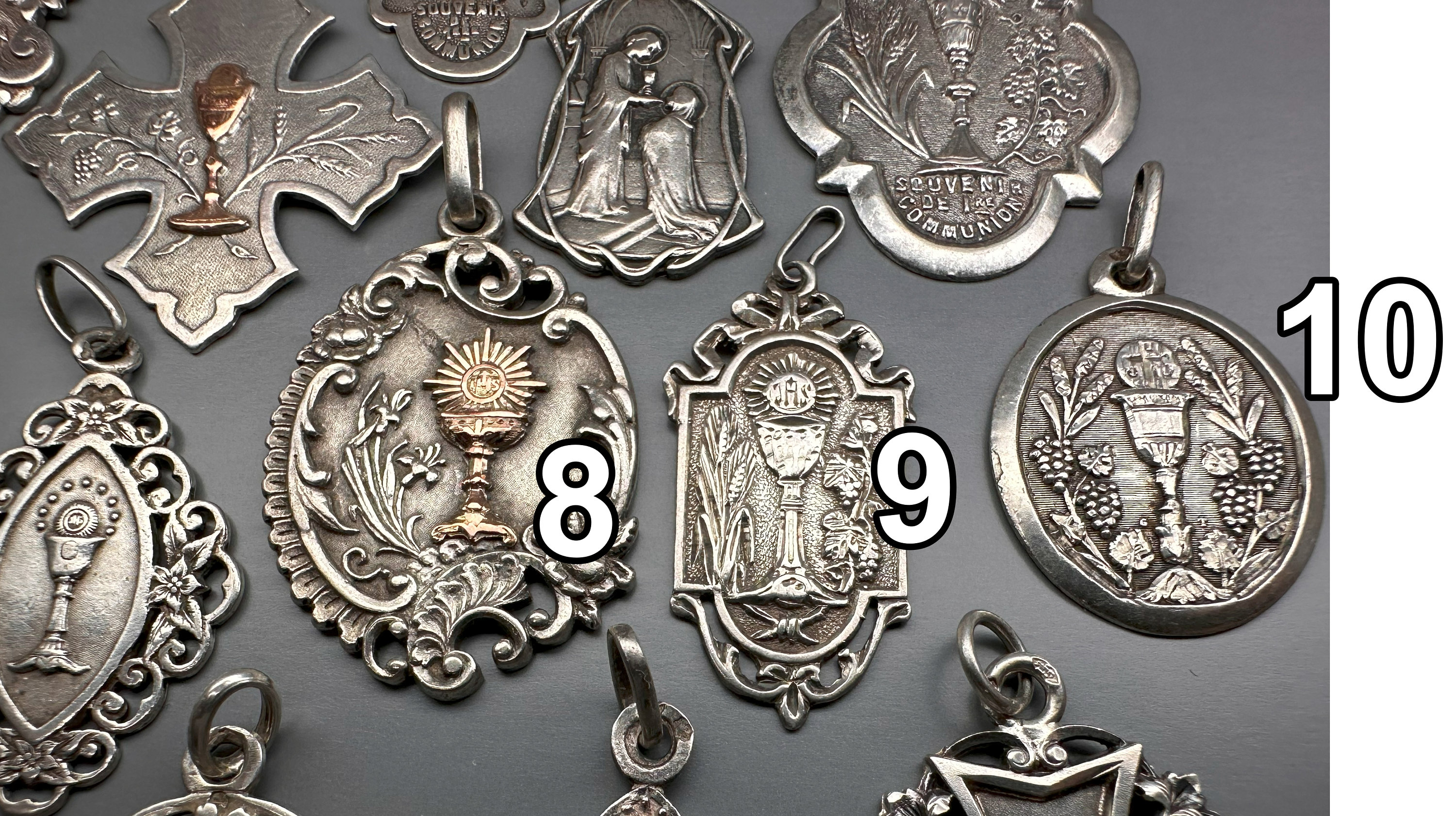 Antique French Silver Religious Medal: Catholic Communion Pendant - Etsy