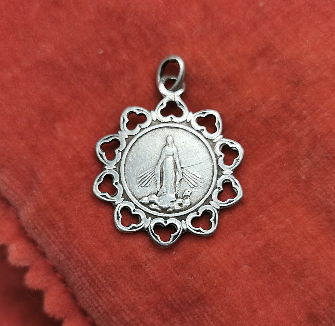 Vintage French Virgin Mary Medal Mother Mary Medallion - Etsy