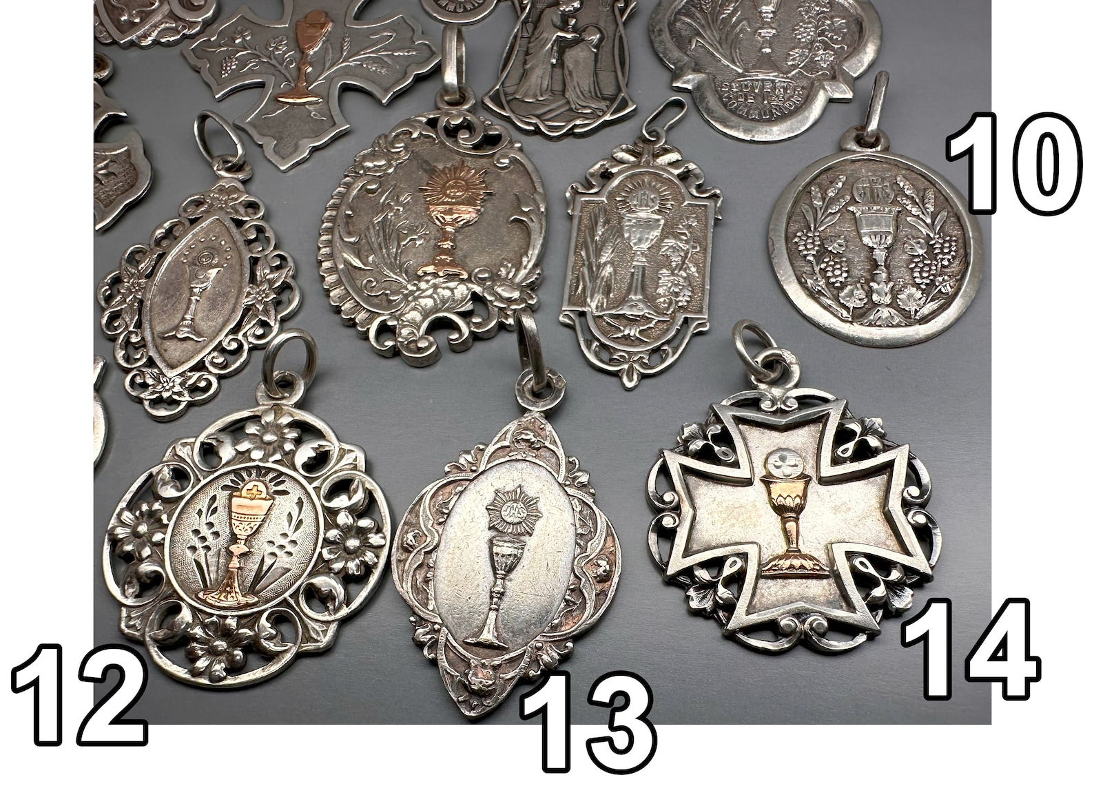 Antique French Silver Religious Medal: Catholic Communion Pendant - Etsy