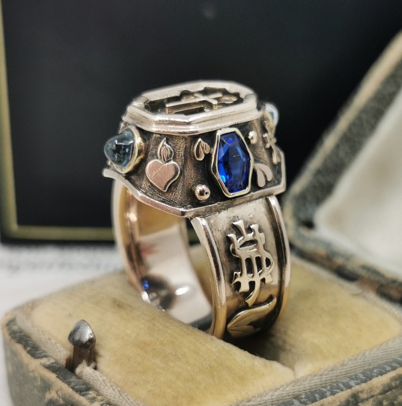 Antique Priest Ring German Faith Ring 6ct Gold US Size 8 - Etsy