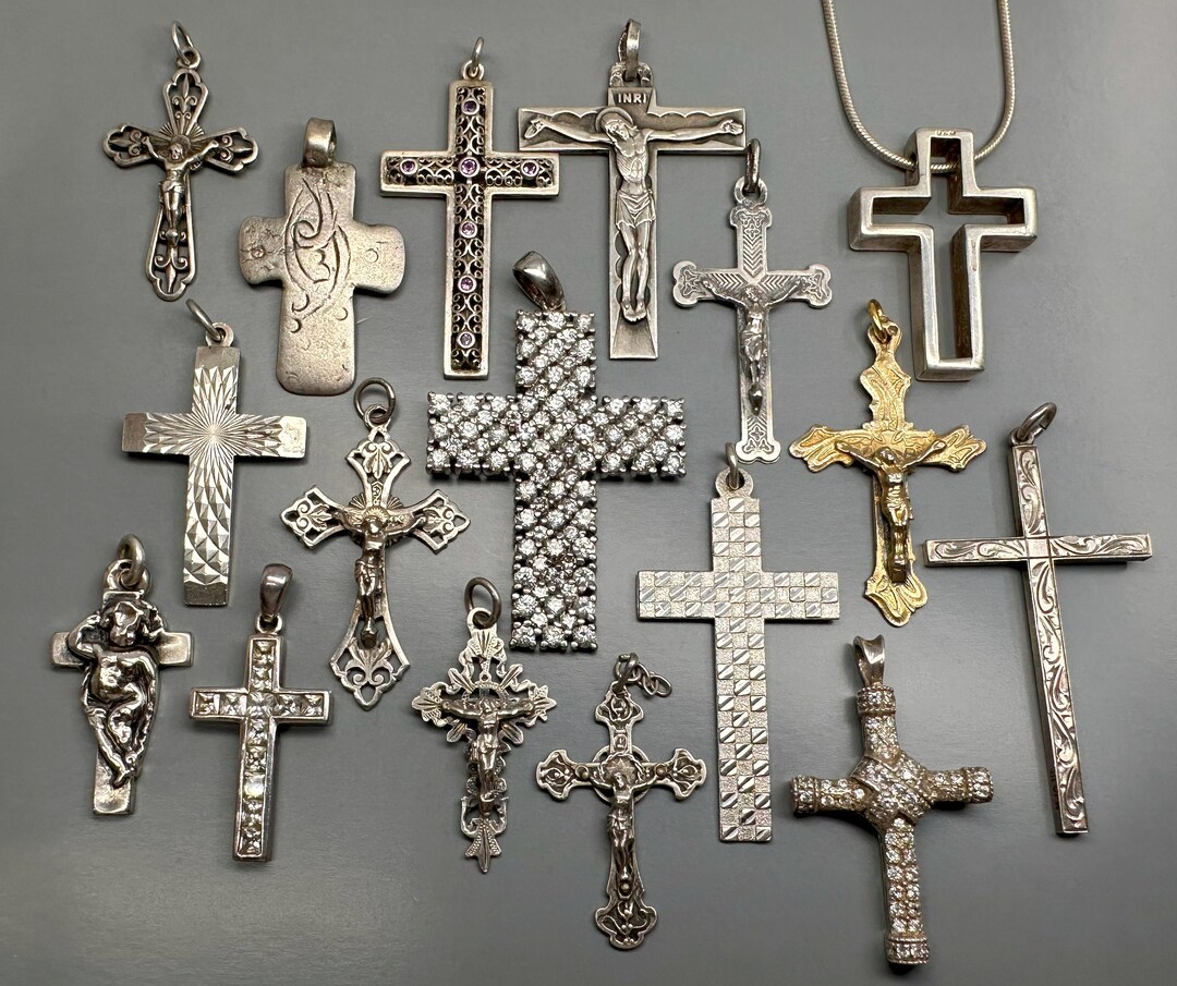 Antique Silver Cross Pendant: French, Ethiopian, British Hallmarks - Etsy