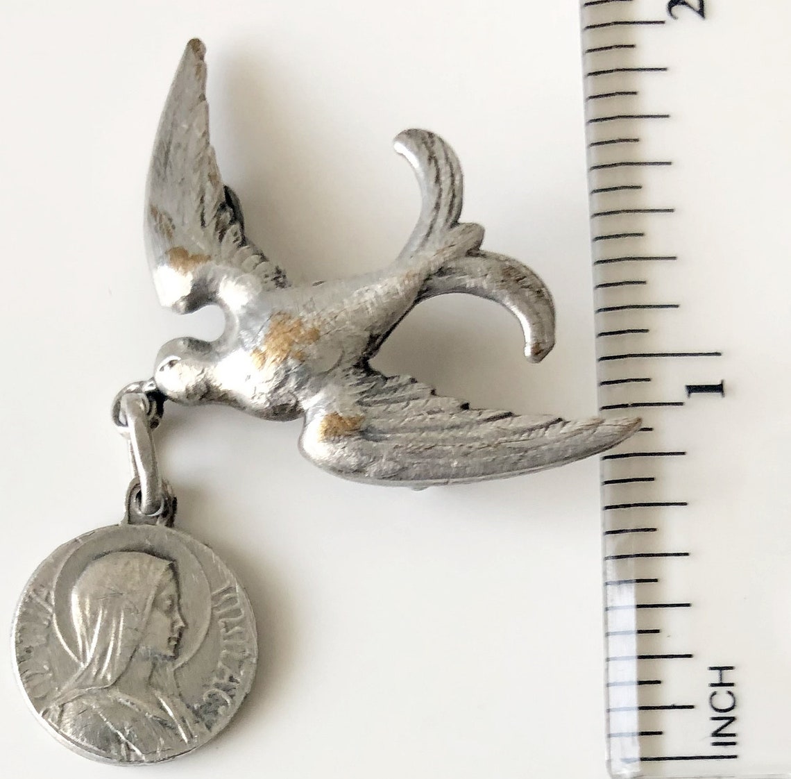 Vintage Virgin Mary Brooch Virgin Mary Pin Religious Lourdes - Etsy