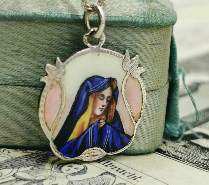 Vintage Virgin Mary Charm 23 Sterling Religious - Etsy