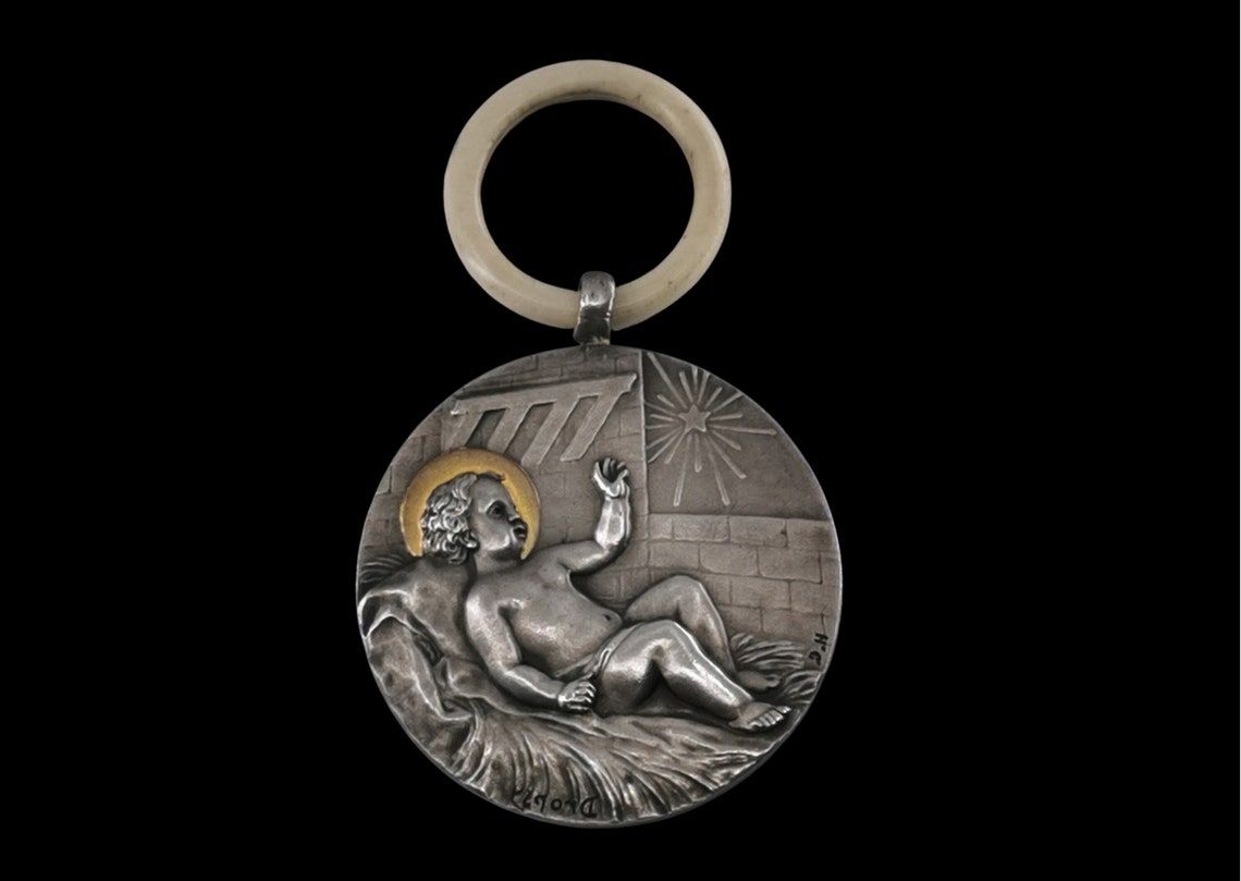 Antique French Baby Crib Medal Baby Protector Cradle Pendant | Etsy