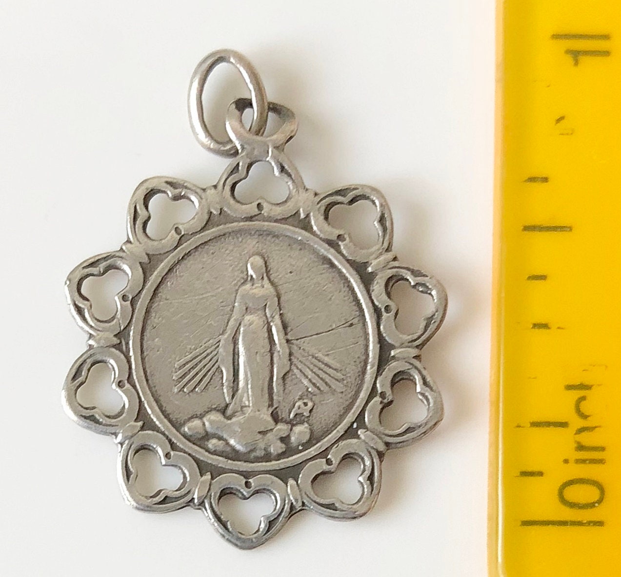 Vintage French Virgin Mary Medal Mother Mary Medallion | Etsy