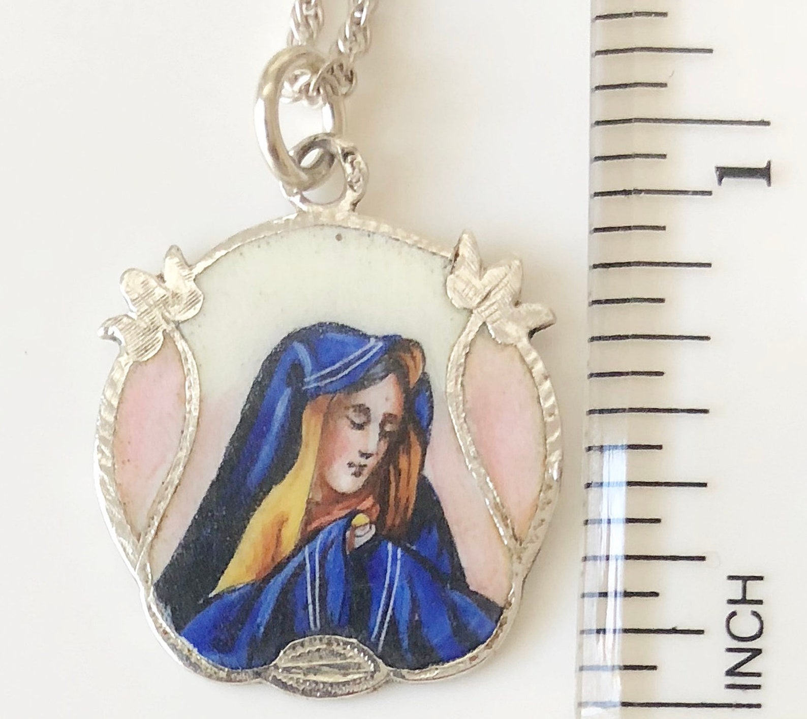 Vintage Virgin Mary Charm 23 Sterling Religious - Etsy