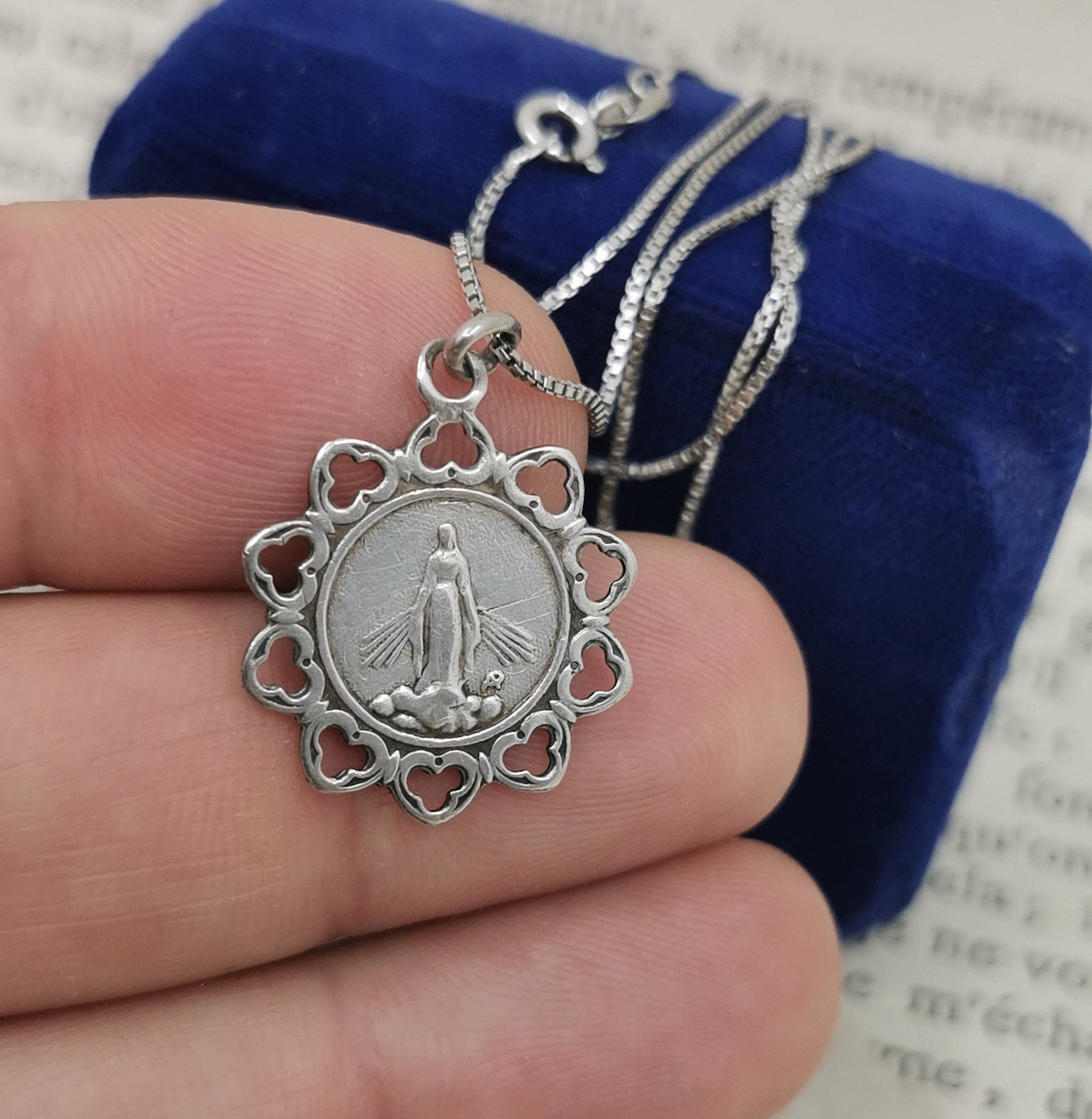 Vintage French Virgin Mary Medal Mother Mary Medallion | Etsy