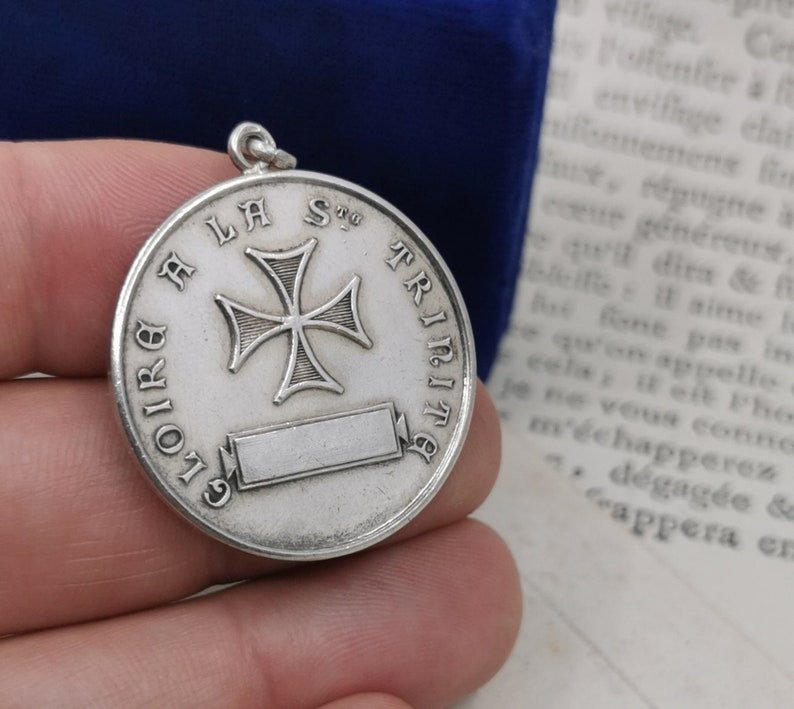 Vintage Religious Medal, Virgin Mary, Trinity Medal, French Silver ...