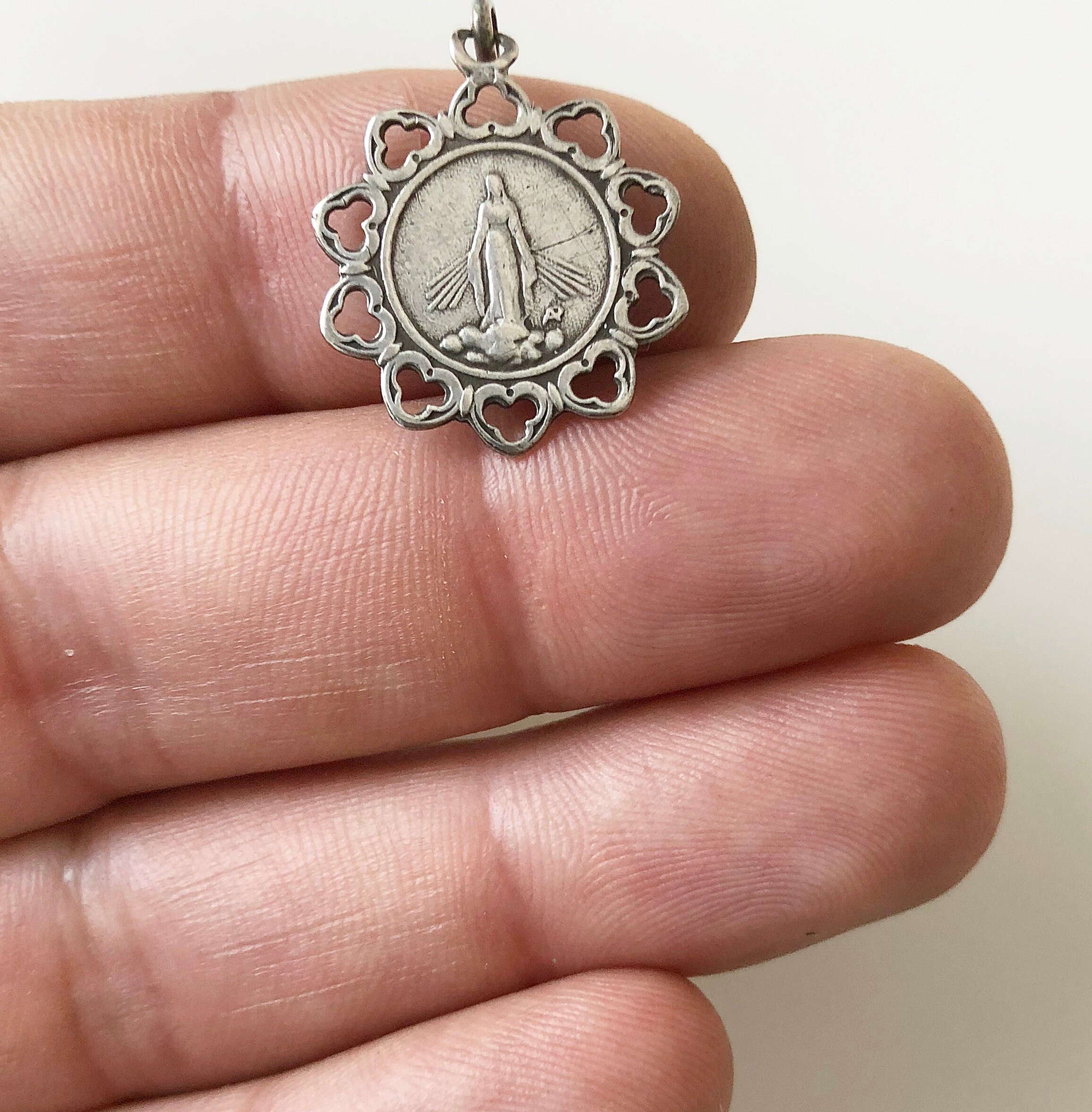 Vintage French Virgin Mary Medal Mother Mary Medallion | Etsy