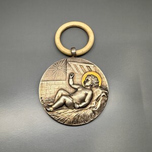 Antique French Baby Crib Medal, Baby Protector Cradle Pendant, Child ...