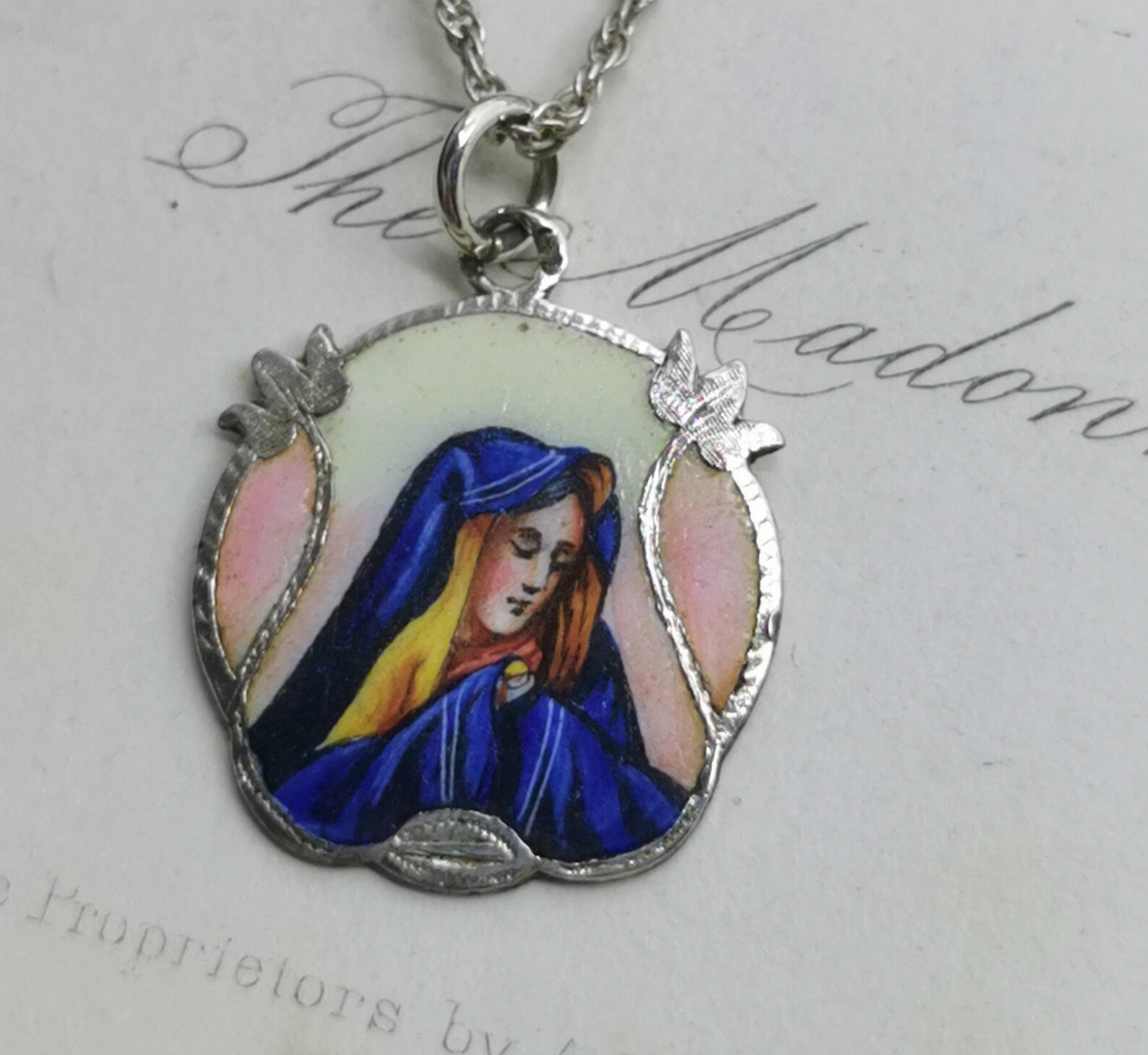 Vintage Virgin Mary Charm 23 Sterling Religious - Etsy
