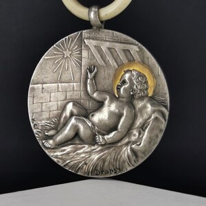 Antique French Baby Crib Medal, Baby Protector Cradle Pendant, Child ...