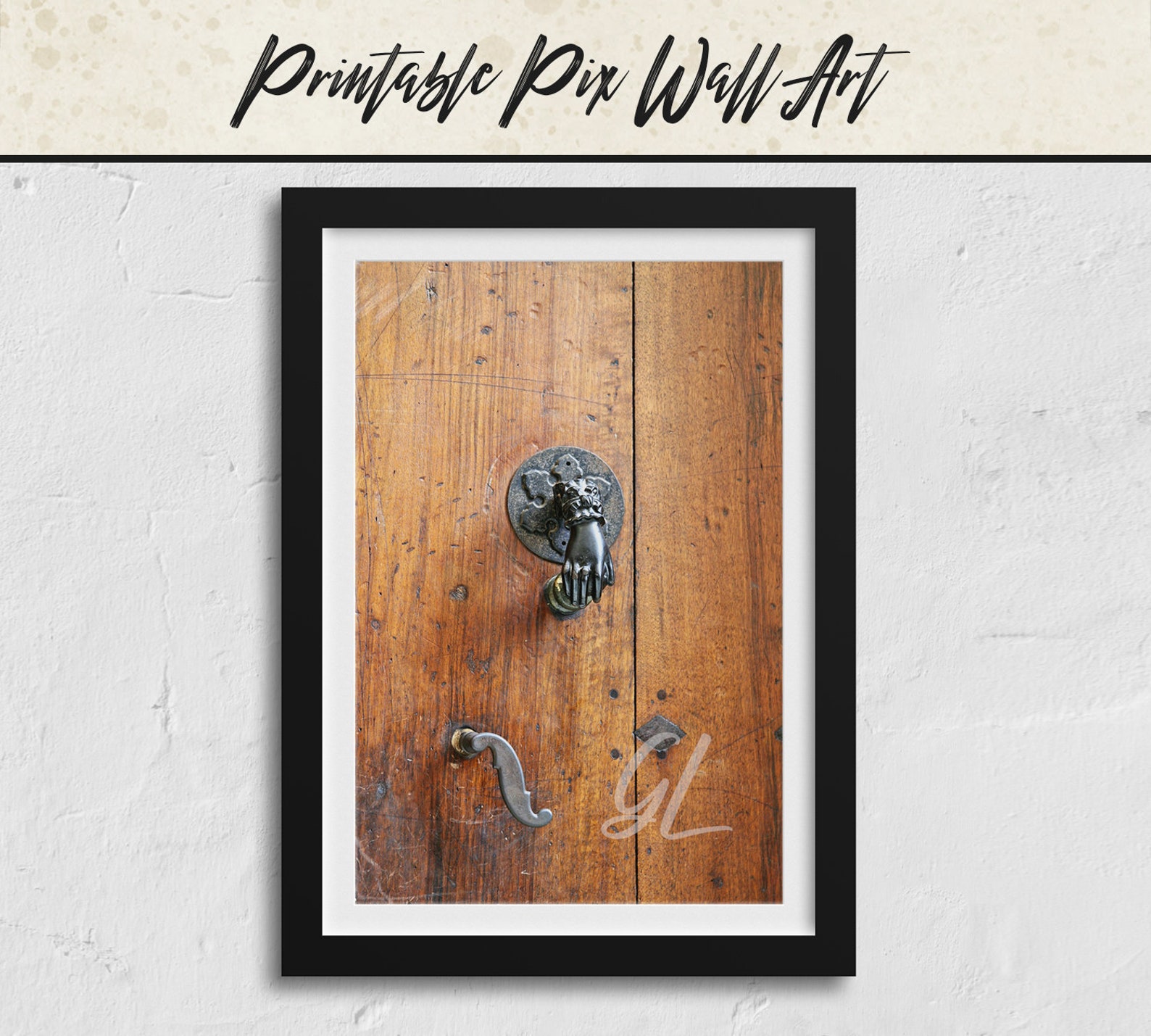 Old Door Wall Art Printable, Unique Door Knocker Print, France Wall Art ...