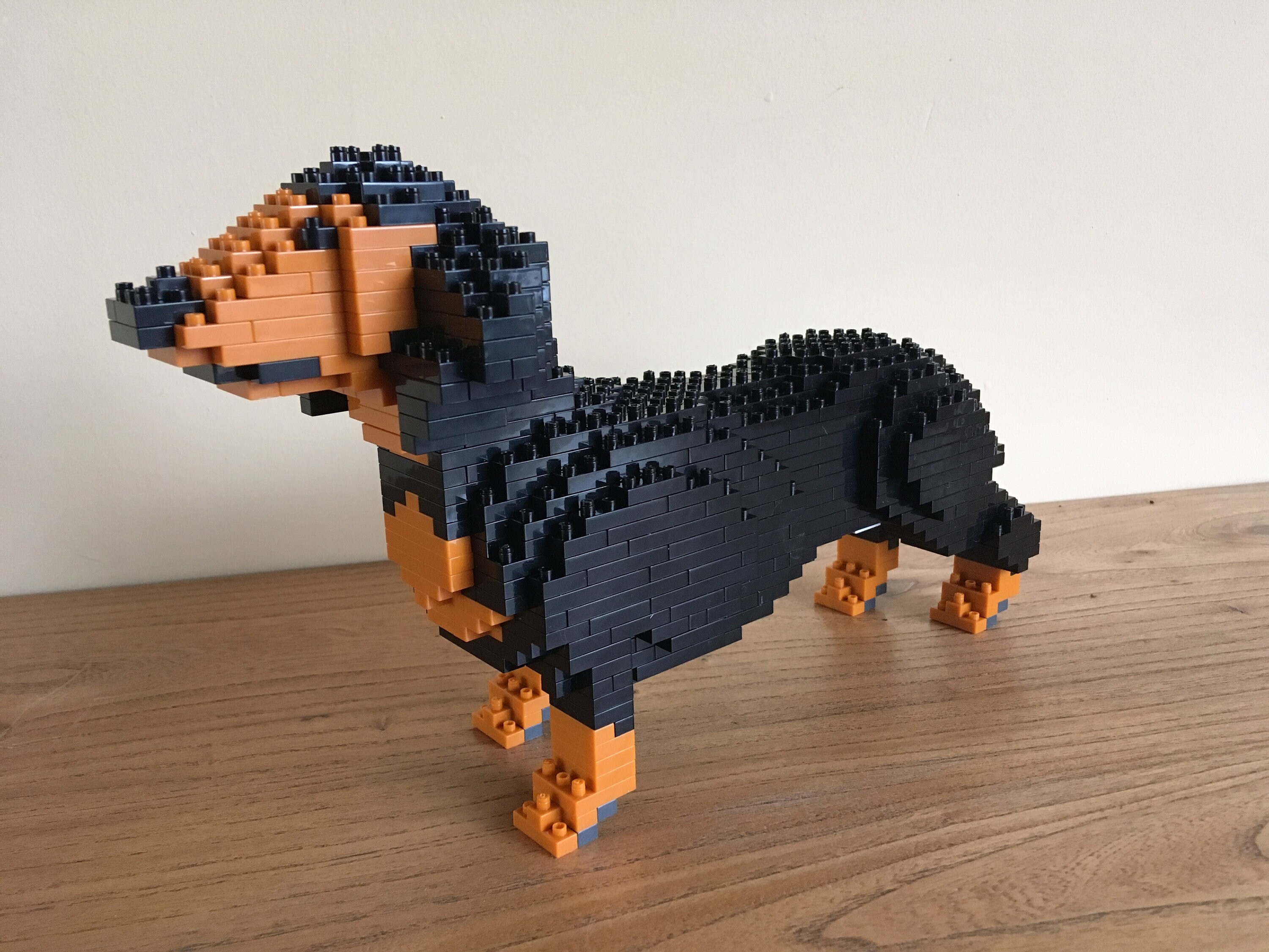 Dachshund perro hecho a mano Lego estilo arte escultura H18 cm | Etsy