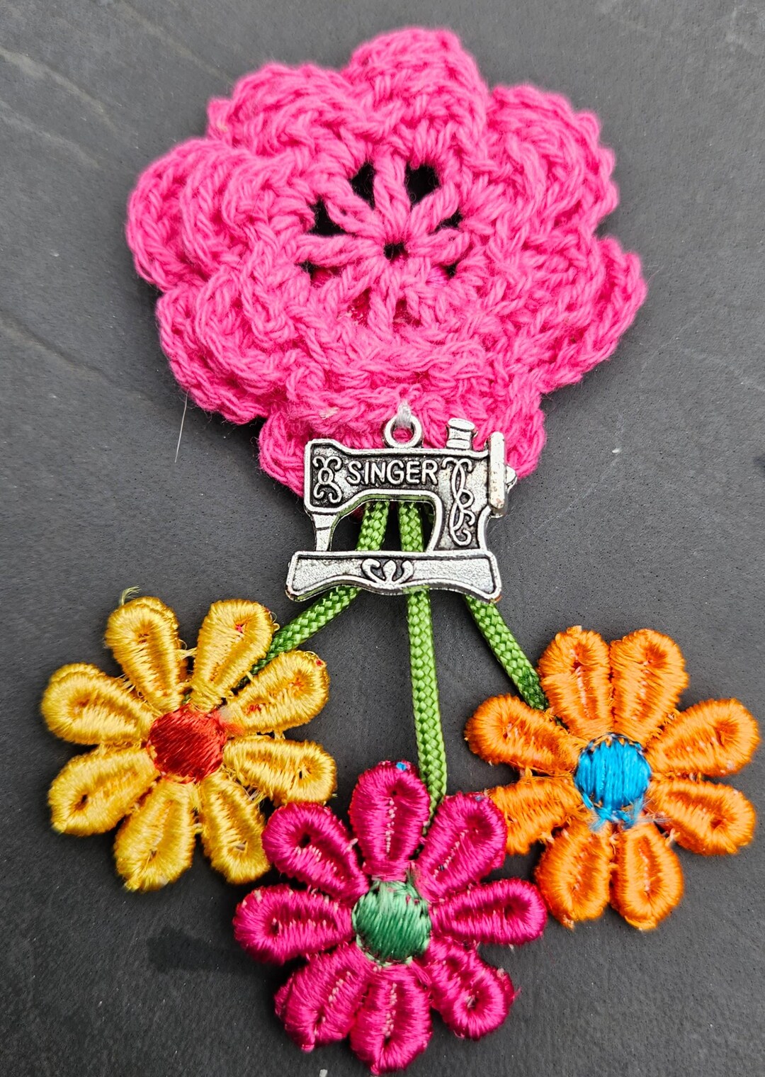 Hippie Threads! Peace, Love, & Singer Spool Pin Doily - Etsy