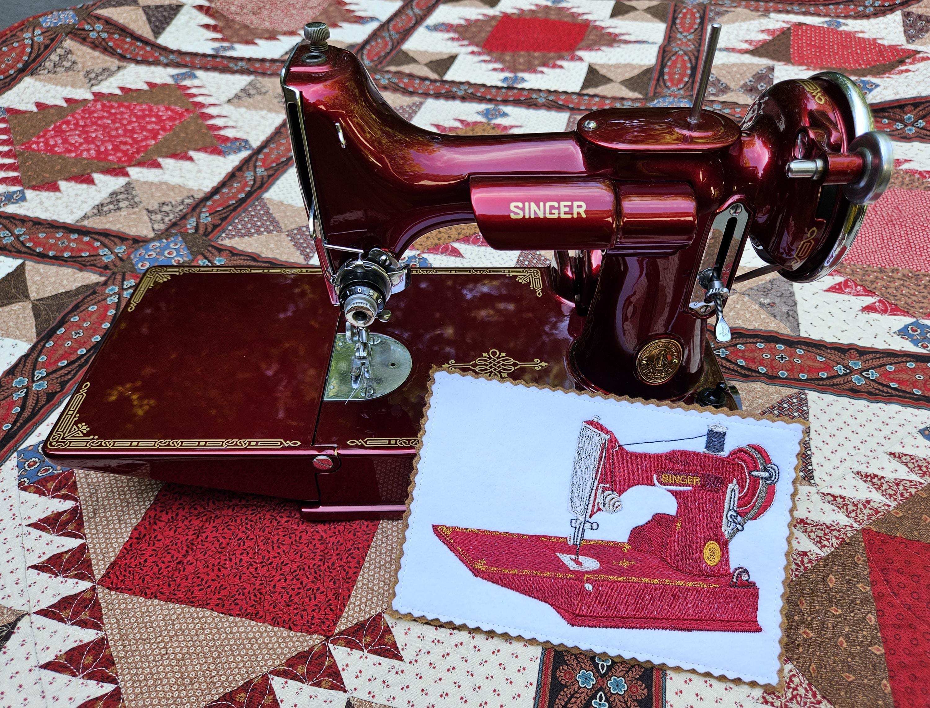 Singer Featherweight Sewing Machine Embroidered Patch, Customized ...