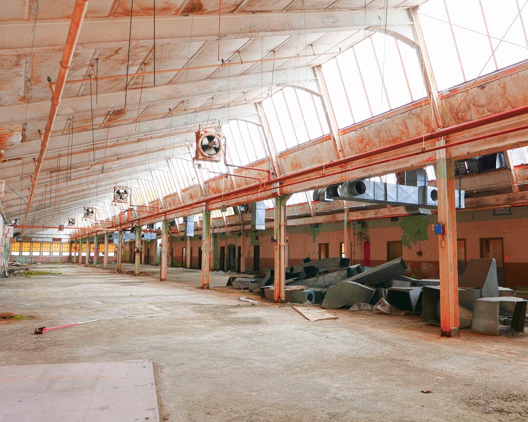 Abandoned Factory Window Rows Photo Print - Etsy