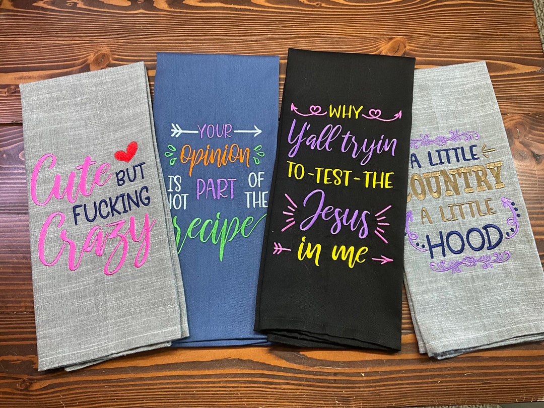 NSFW Funny Sarcastic Gift Towels Tea Towels Funny Sassy Kitchen Towel ...