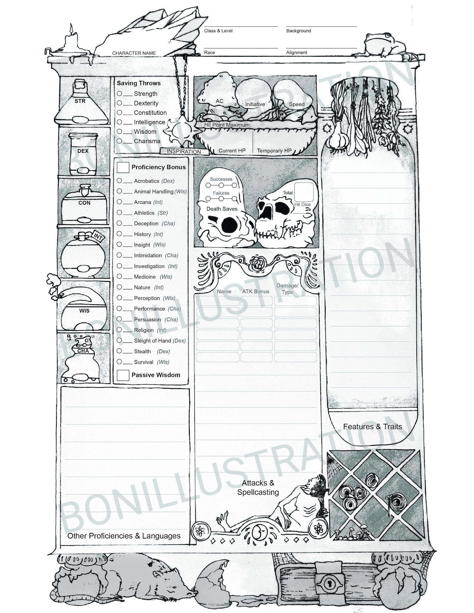 Alchemist Character Sheets D&D 5e | Etsy