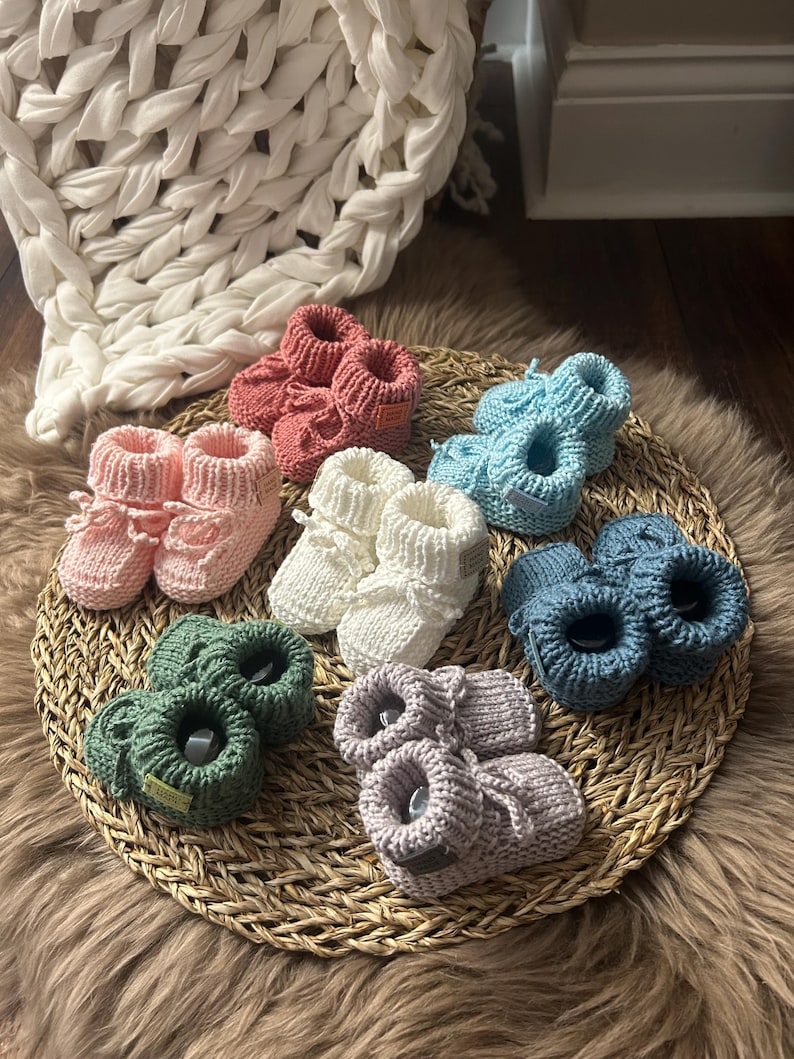 Knitted Baby Booties, Newborn Shoes, Newborn Knitwear, Baby Shower ...