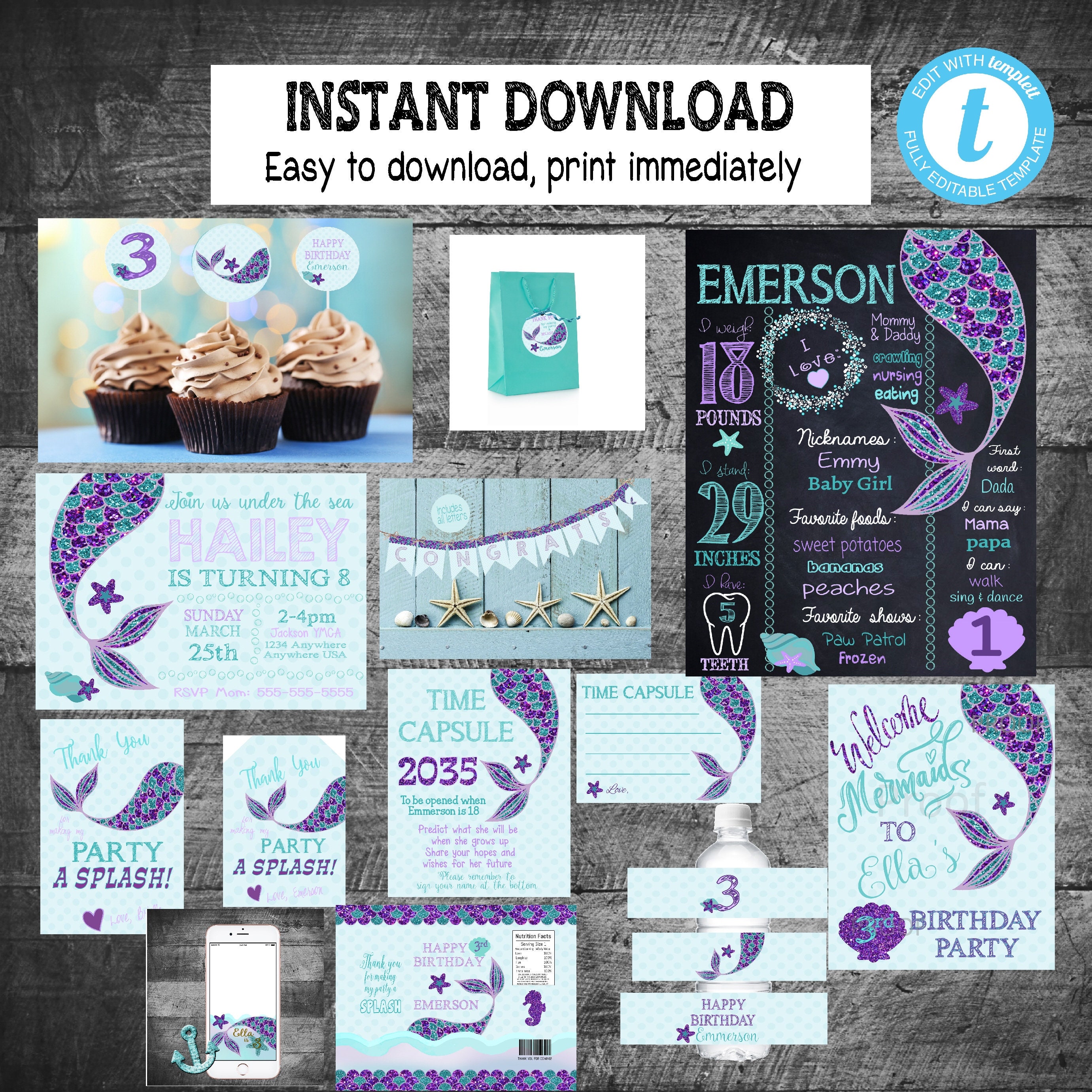 Mermaid Party Package Mermaid Bundle Huge Full Party Pack - Etsy