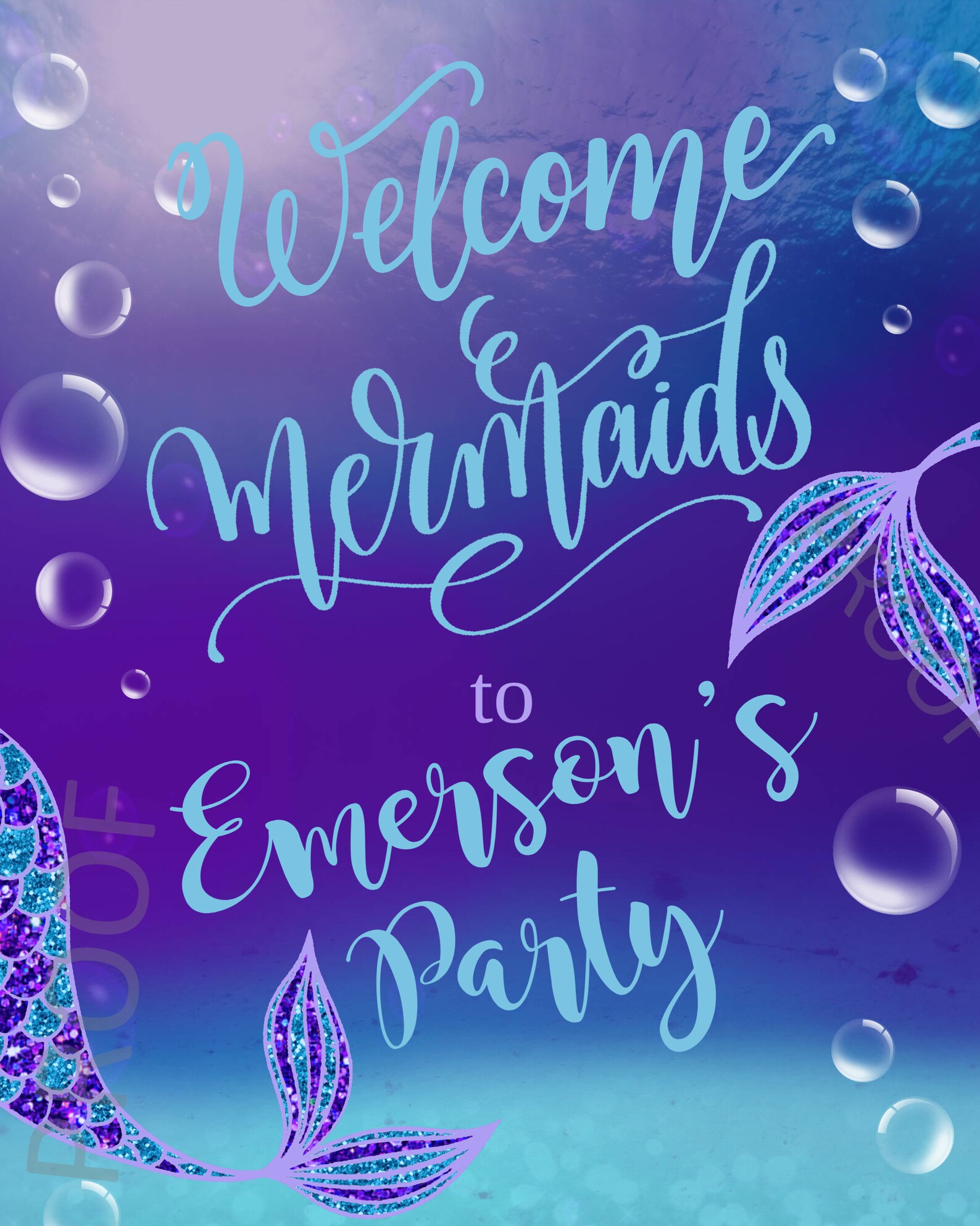 Mermaid Welcome Sign Under the Sea Mermaid Party Decor | Etsy