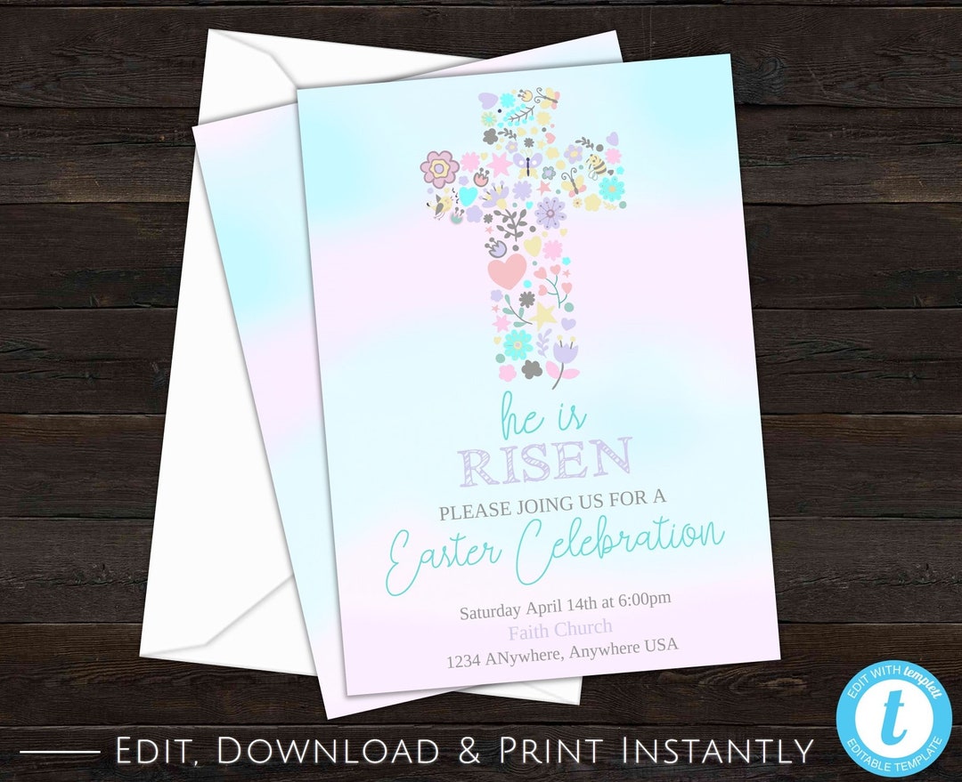 Religious Easter, Easter Invitation, He is Risen, Easter Celebration ...