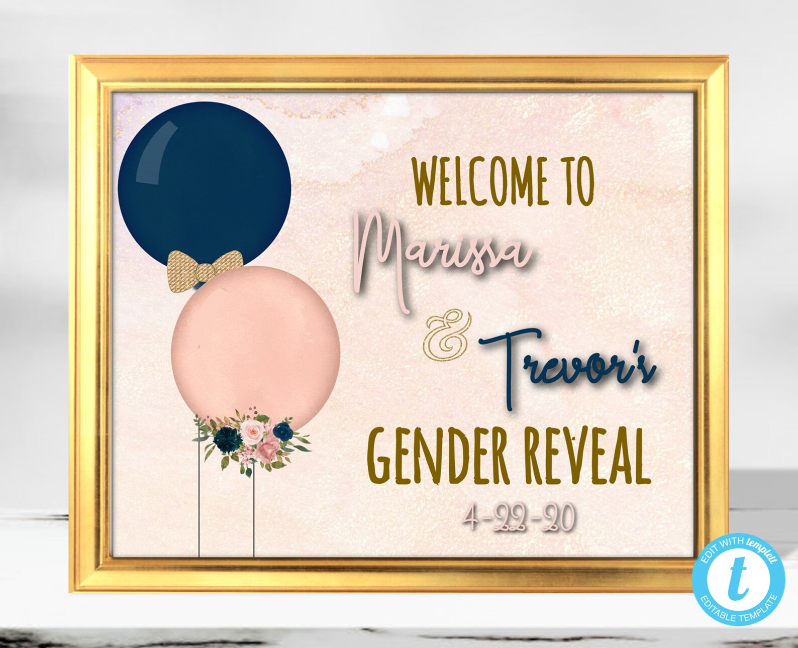 Balloon Gender Reveal Welcome Sign Gender Reveal Baby - Etsy