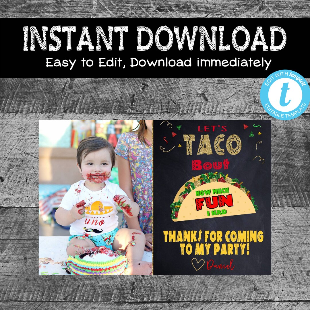 Thank You Photo Card | Let's Taco Bout How Much Fun I Had | Fiesta ...