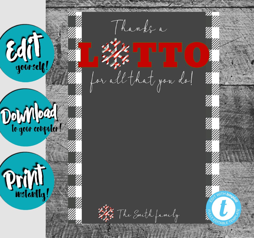 Teacher Gift Card Holder Teacher Gift thanks FOR A LOTTO, DIY, Lottery ...