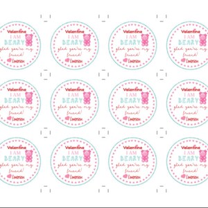 Printable Valentine's Day Gift Tags, Bear Valentines Day Sticker, Kids ...