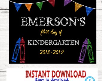 First Day of School Printable Chalkboard Poster First Day of ...