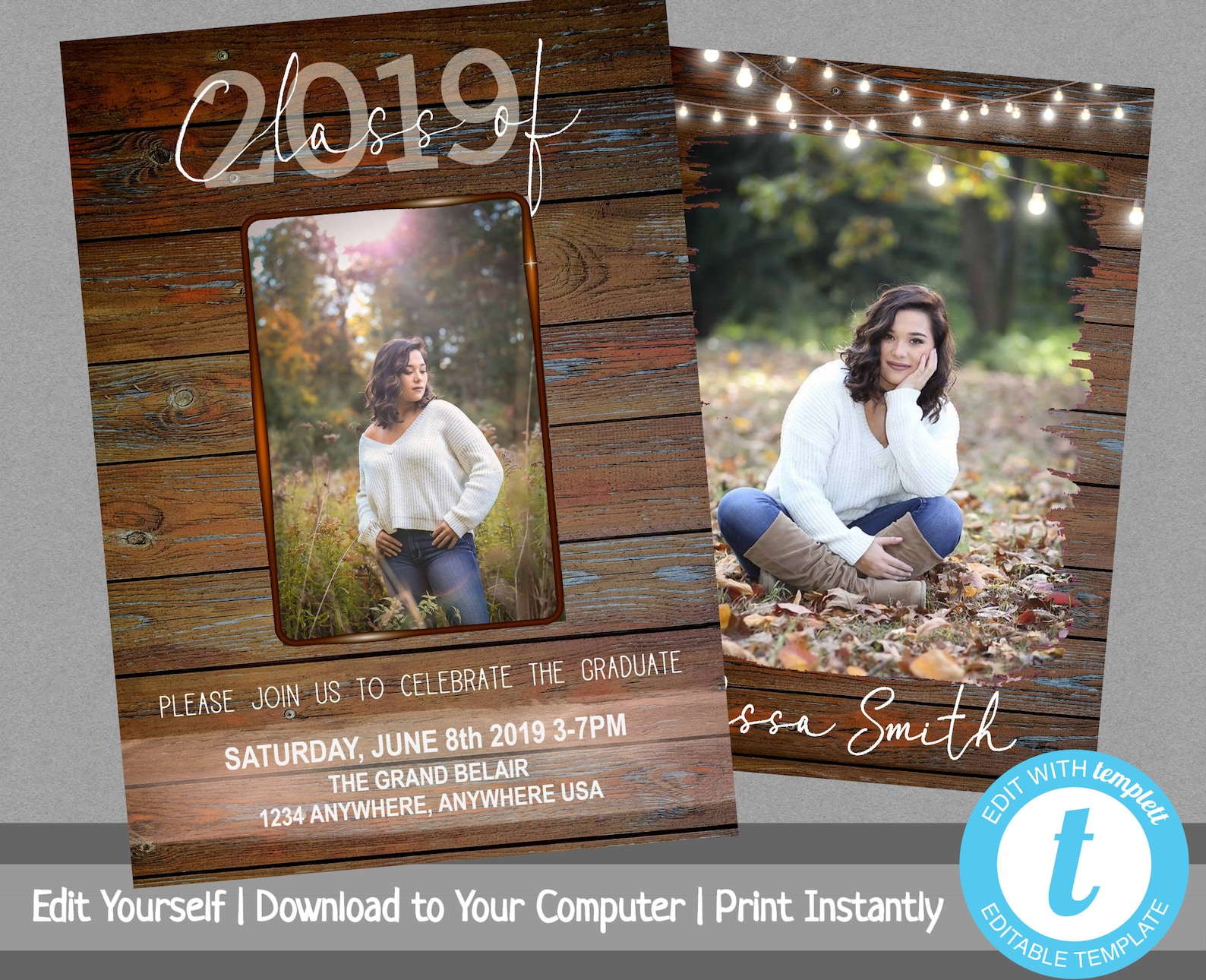 Rustic Graduation Party Invitation Photo Graduation - Etsy