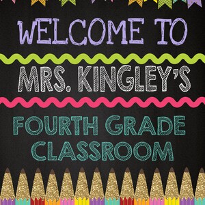 Pencils Glitter Teacher Classroom Door Sign, Decor, Teacher Printable ...