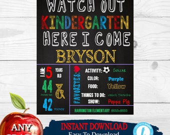 Watch Out First Grade Here I Come Back to School Printable - Etsy