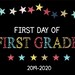 Stars First Day of School Sign, First Grade Printable Chalkboard Poster ...