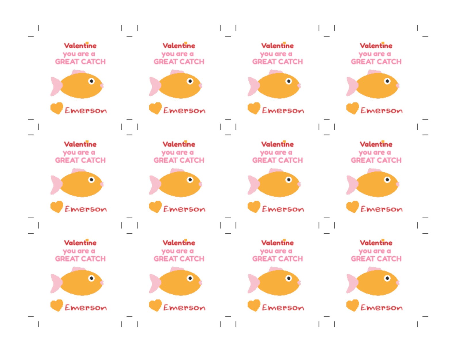 Printable Valentine's Day Tags You Are A Great Catch | Etsy