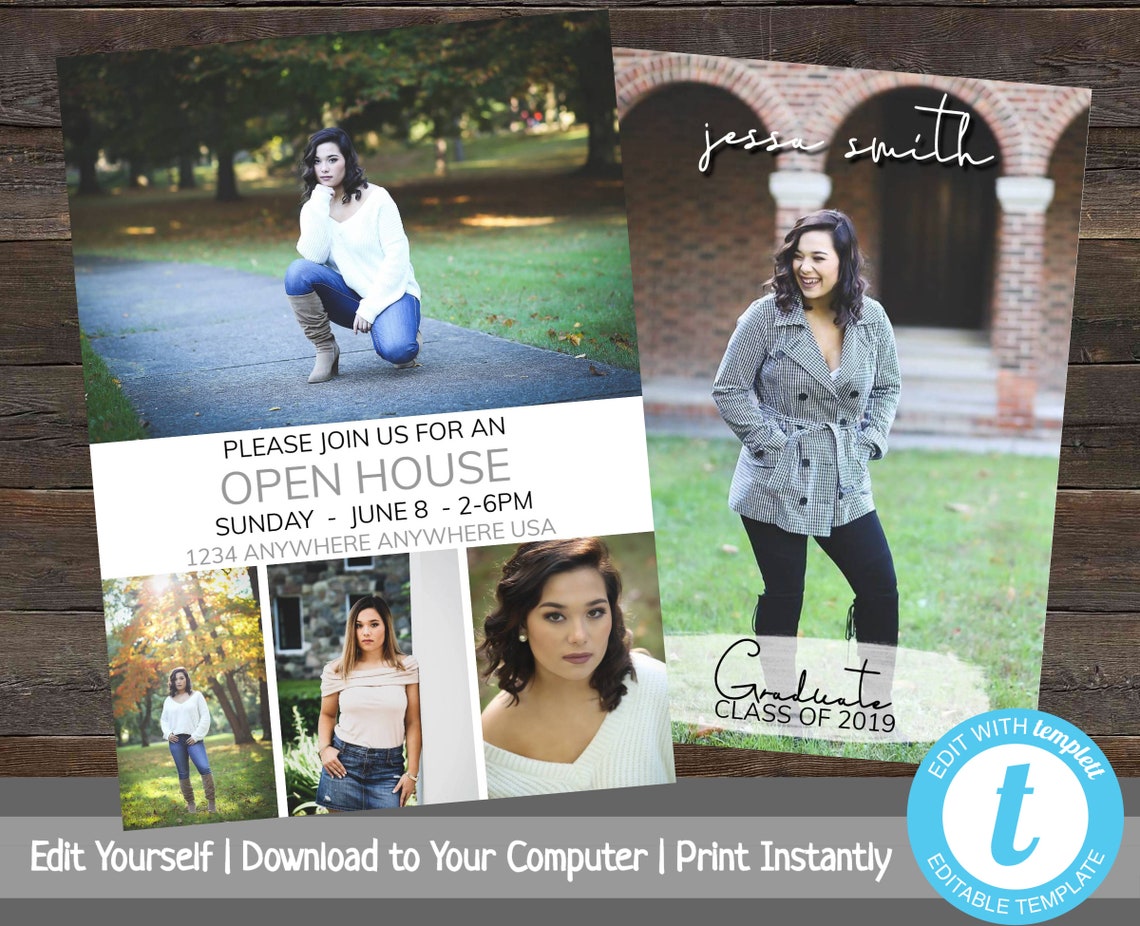 Photo Graduation Invitation Graduation Invitation Template - Etsy