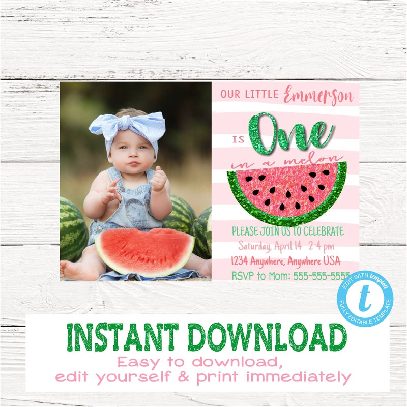 Watermelon Invitation - Etsy