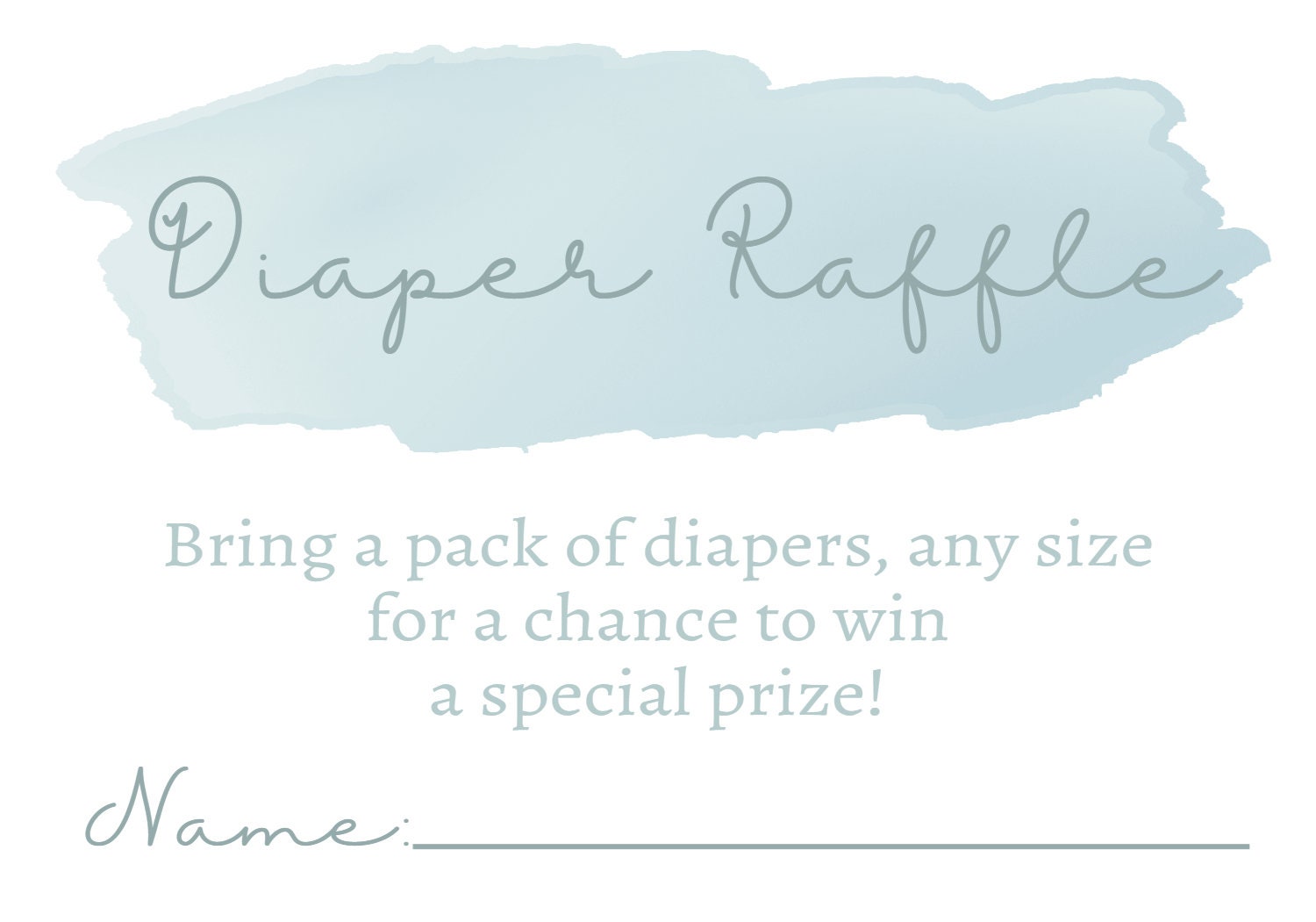 Diaper Raffle Ticket Printable Baby Shower Invitation Baby | Etsy