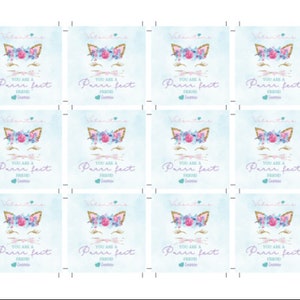 Kitten Kids Valentine's Day Tag, Cat Valentines Day Stickers, Glitter ...