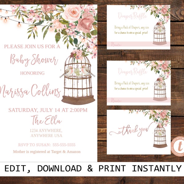 Bird Cage Invitation - Etsy