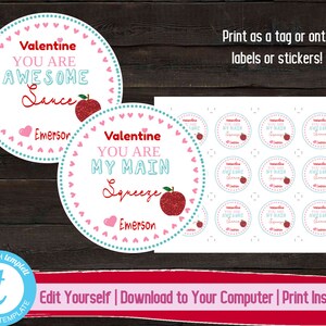 Applesauce Valentine's Day Label, Printable Valentine Sticker ...