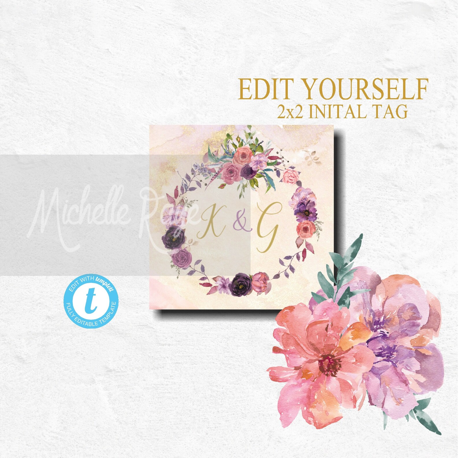 Printable Floral Wedding Invitation Template Wedding - Etsy